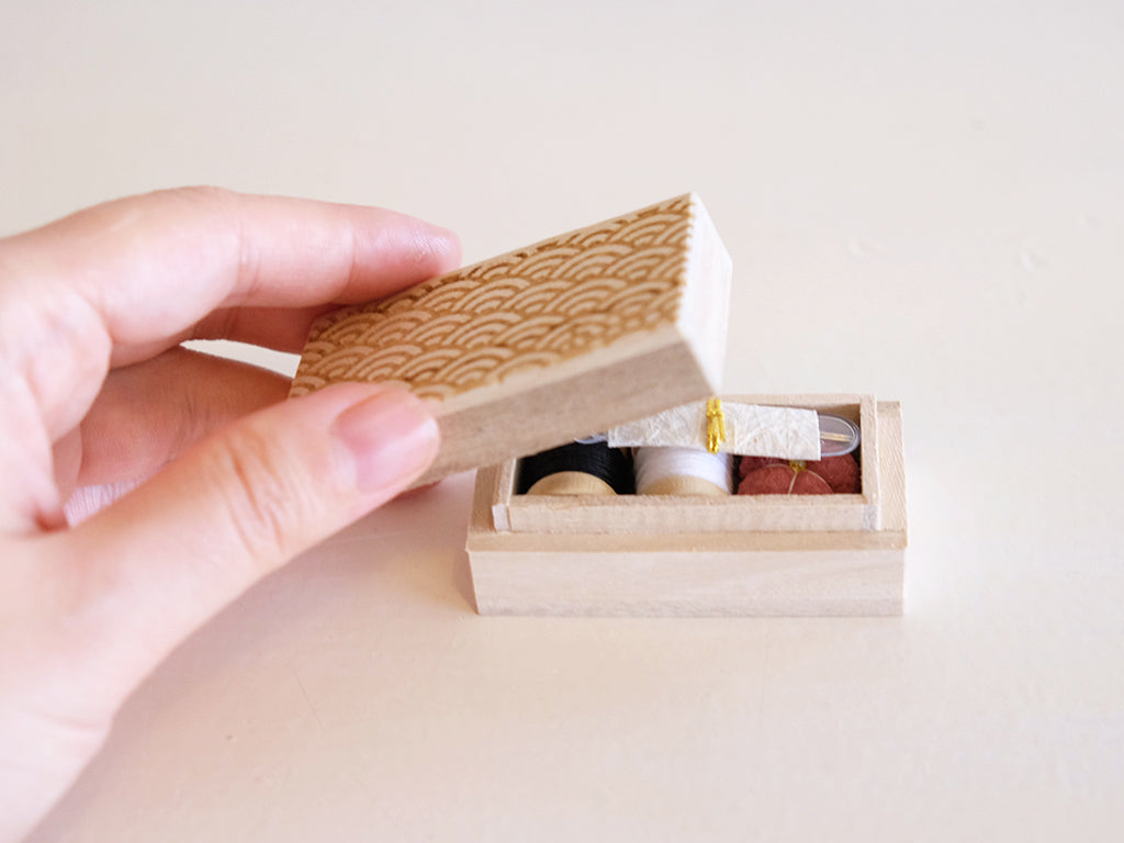 Small Sewing Box by Hiro (Seigaiha wave pattern) – wagumi